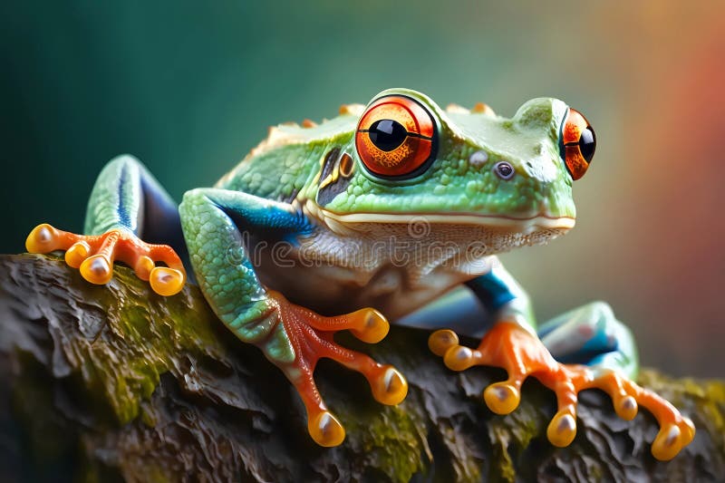 Exotic Frog Portrait. Generative Ai Design Stock Illustration ...
