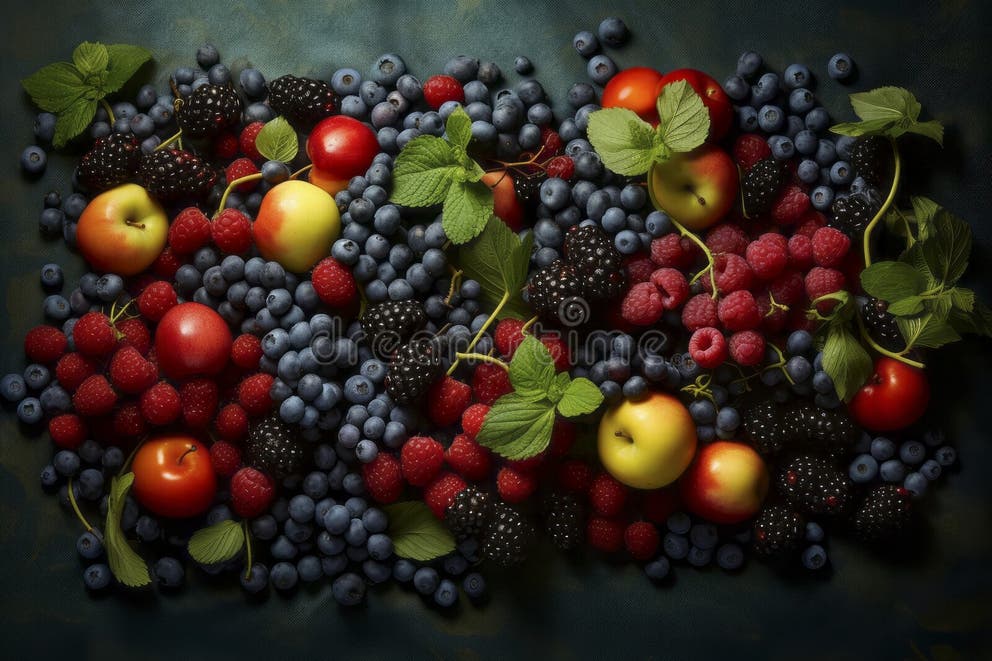 Exotic Fruit Medley Display Stock Illustration - Illustration of ...