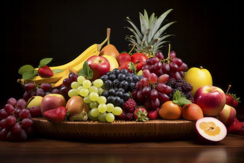 Exotic Fruit Medley Display Stock Illustration - Illustration of ...