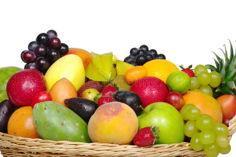Exotic Fruits in a Basket from Close Stock Photo - Image of food ...