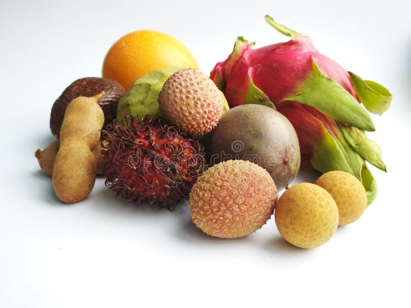 Exotic Fruits, Delicious Ripe Fruits from Different Countries Stock ...