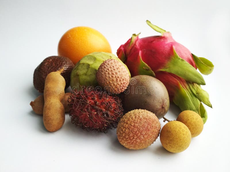 Exotic Fruits, Delicious Ripe Fruits from Different Countries Stock ...