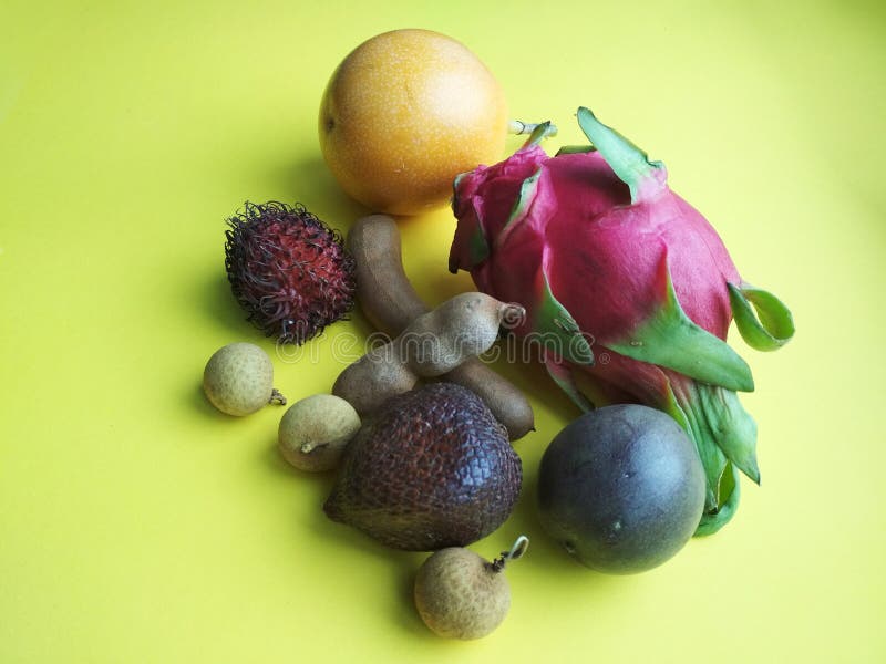 Exotic Fruits, Delicious Ripe Fruits from Different Countries Stock ...