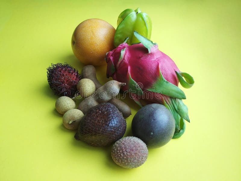 Exotic Fruits, Delicious Ripe Fruits from Different Countries Stock ...