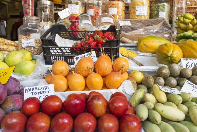 Exotic fruits on display stock photo. Image of shopping - 44532720