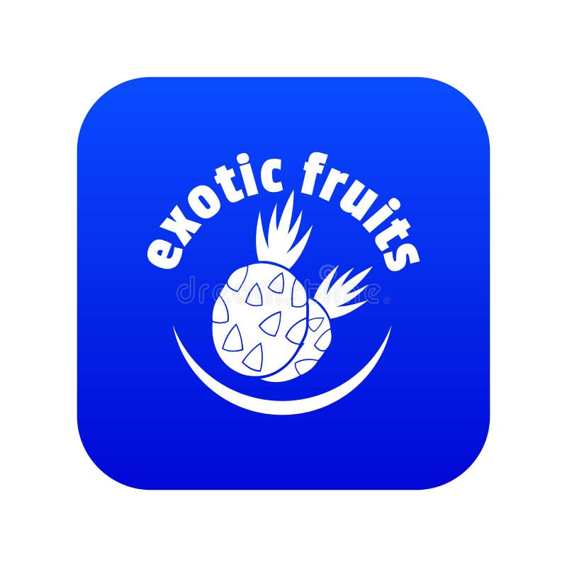 Exotic Fruits Icon Blue Vector Stock Vector - Illustration of freshness ...