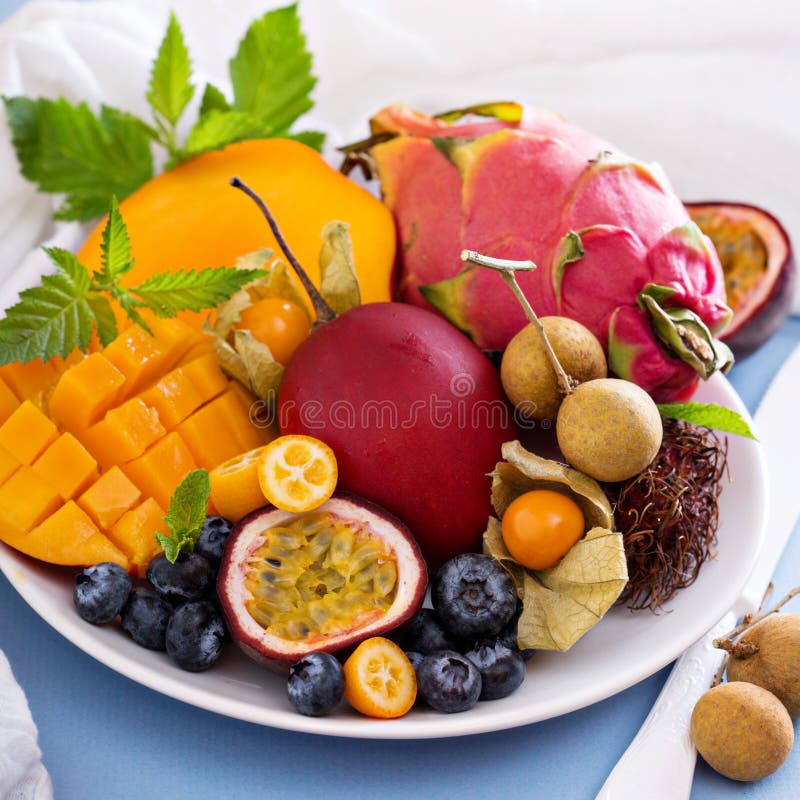 Exotic Fruits in a Wooden Crate Stock Image - Image of plenty, juicy ...
