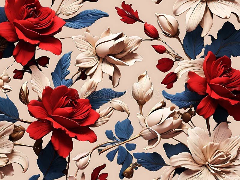 Exotic Fusion: Generative AI Creates Seamless Floral Pattern Set for ...