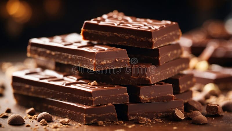 Exotic Gourmet Chocolate Bars Showcased in Natural Bright Light. Stock ...