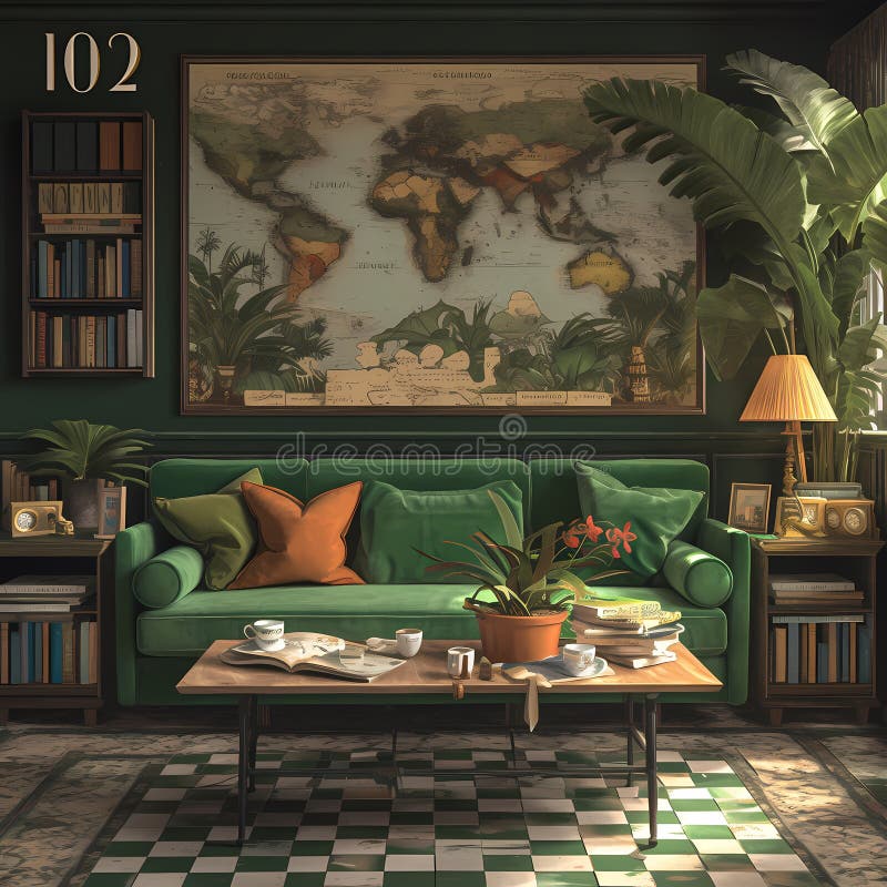 Exotic Interior Design: a Unique Flat with a Touch of Adventure Stock ...