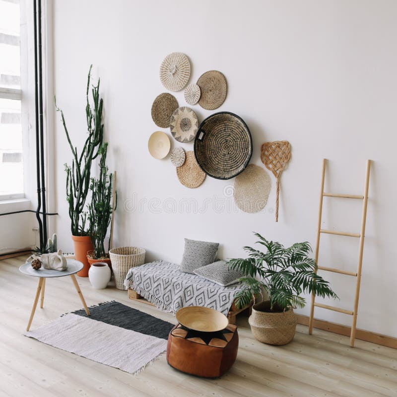 Exotic Interior. Interior Design Elements. Flat Lay, Top View Stock ...