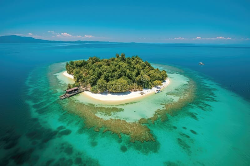Exotic Island Surrounded by Crystal-clear Waters and Pristine Beaches ...