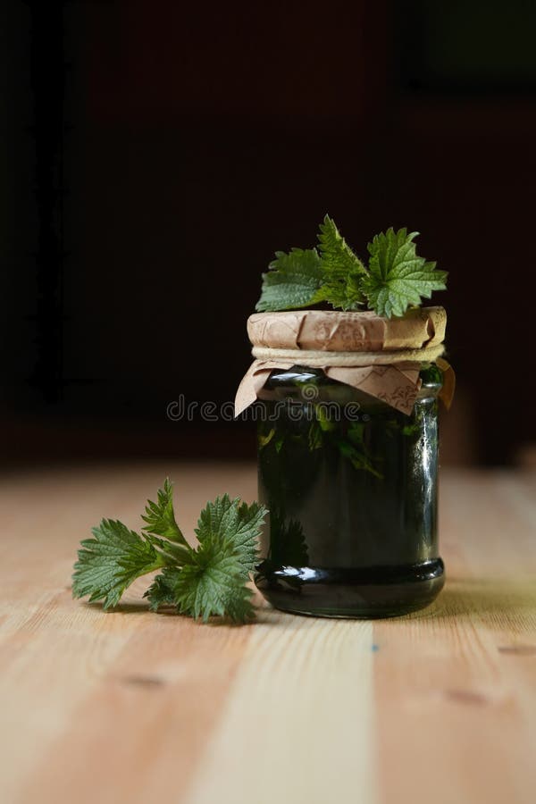 Exotic Jam Made from Nettle Leaves and Mint. Stock Photo - Image of ...