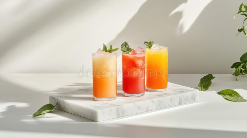 Exotic Juice Sampler Experience Offered on Marble Drink Setting ...