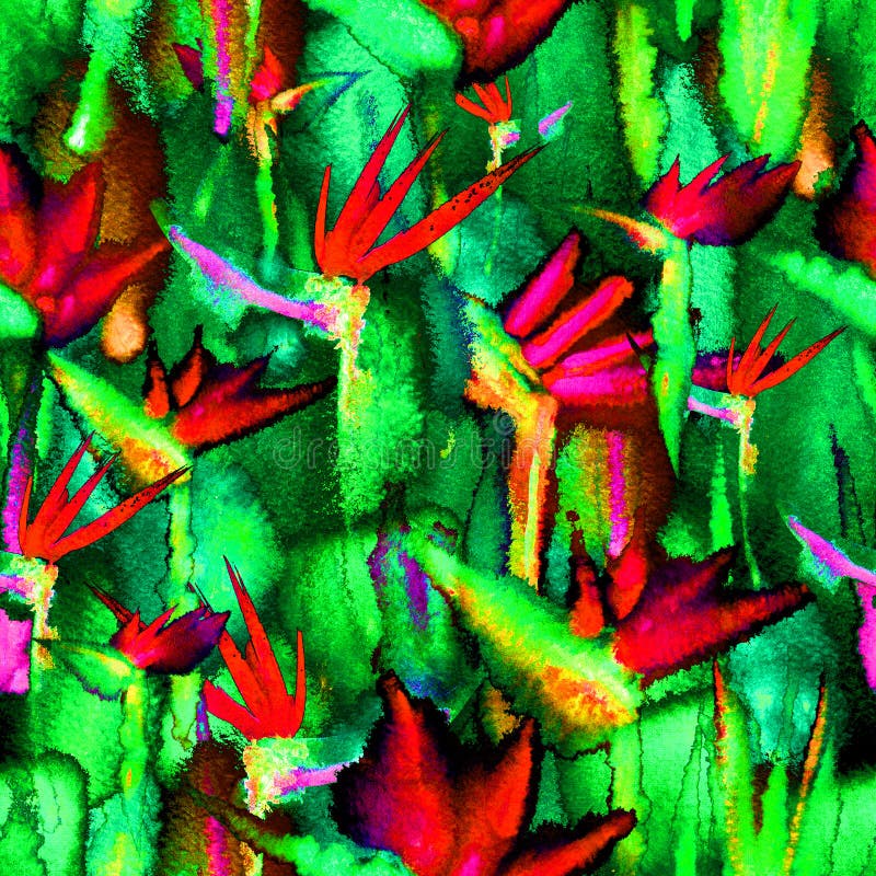 Exotic Jungle Tropical Seamless Pattern Endless Repeat Dark Shadow ...