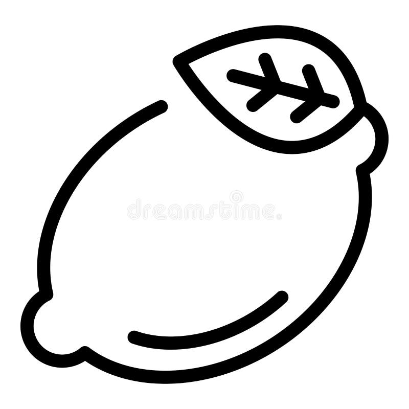 Whole Lemon Icon, Outline Style Stock Vector - Illustration of isolated ...