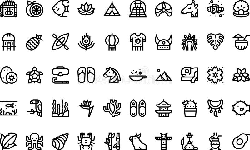 Exotic Life Icons High-Quality Vector Icons Collection with Editable ...