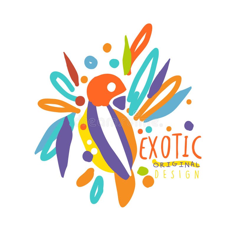 Exotic Logo Original Design Collection with Bright Shapes Vector Set ...