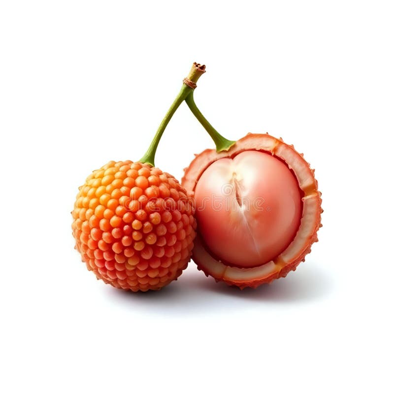 Exotic Lychee Fruit with Spiky Red Shell Stock Photo - Image of fruit ...