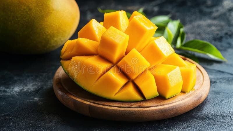 Exotic Mango Delight: a Burst of Tropical Sweetness on Dark Textured ...