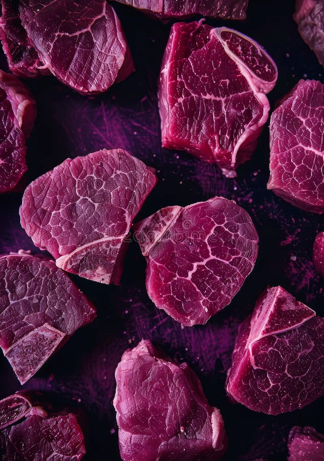 Exotic Meat Cuts Like Kangaroo and Ostrich, Detailed Textures Stock ...