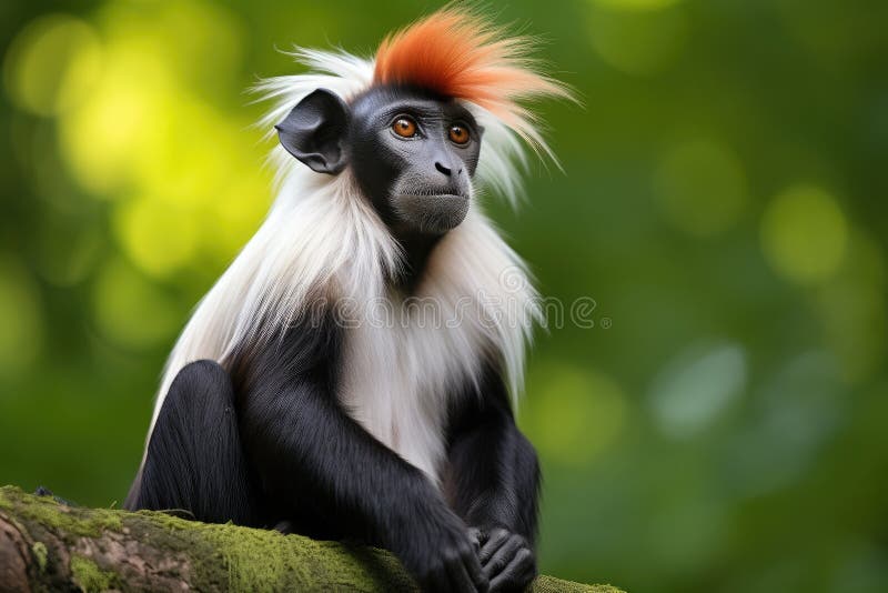 Exotic Monkey in Its Natural Habitat Stock Illustration - Illustration ...