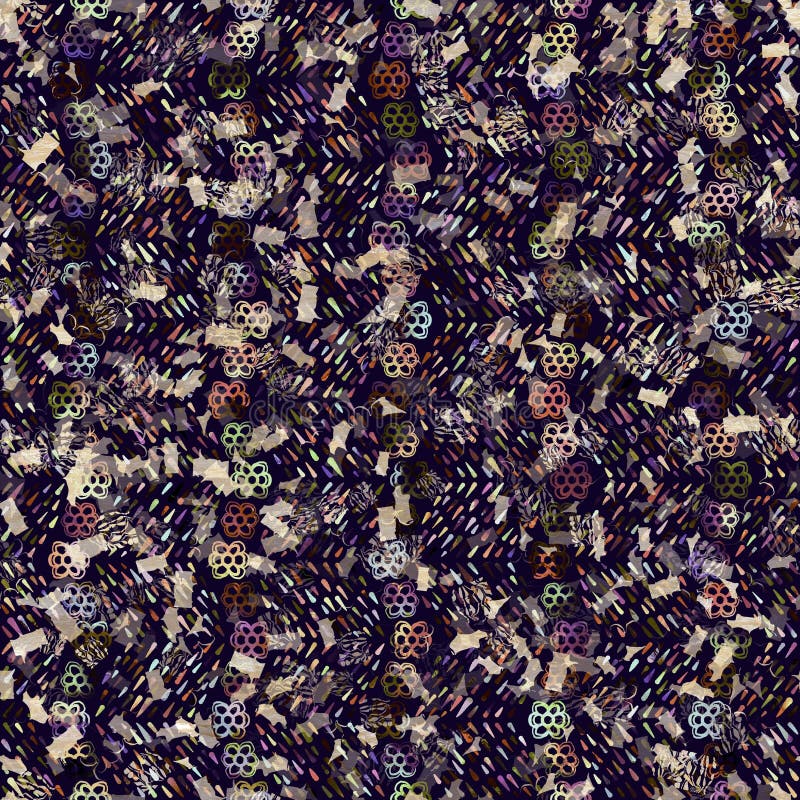 Exotic Multicoloured Boho Mottled Camouflage Scatter Print. Seamless ...