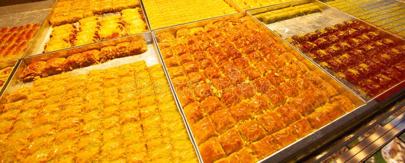 Exotic Oriental Sweets in Istanbul, Turkey Stock Image - Image of ...