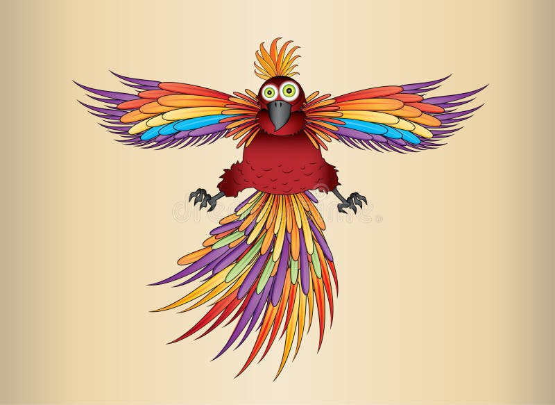 Exotic Parrot in Rainbow Colors Stock Illustration - Illustration of ...
