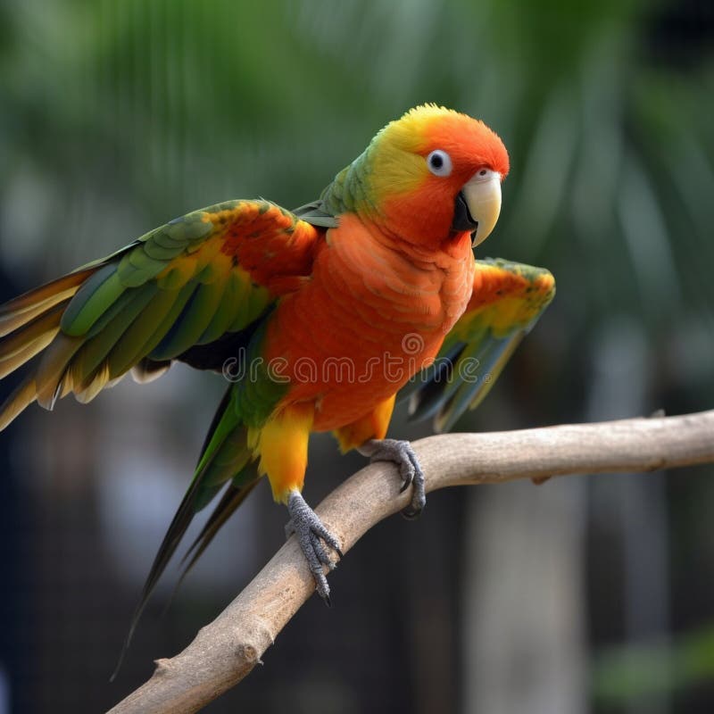 An Exotic Parrot Waving Its Paw while Striking a Cute Pose on Top of ...