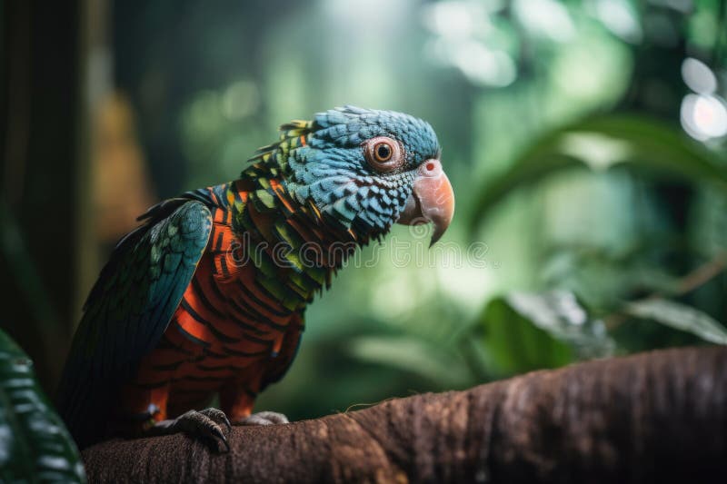 Exotic Pet with View of Lush, Tropical Rainforest Stock Illustration ...