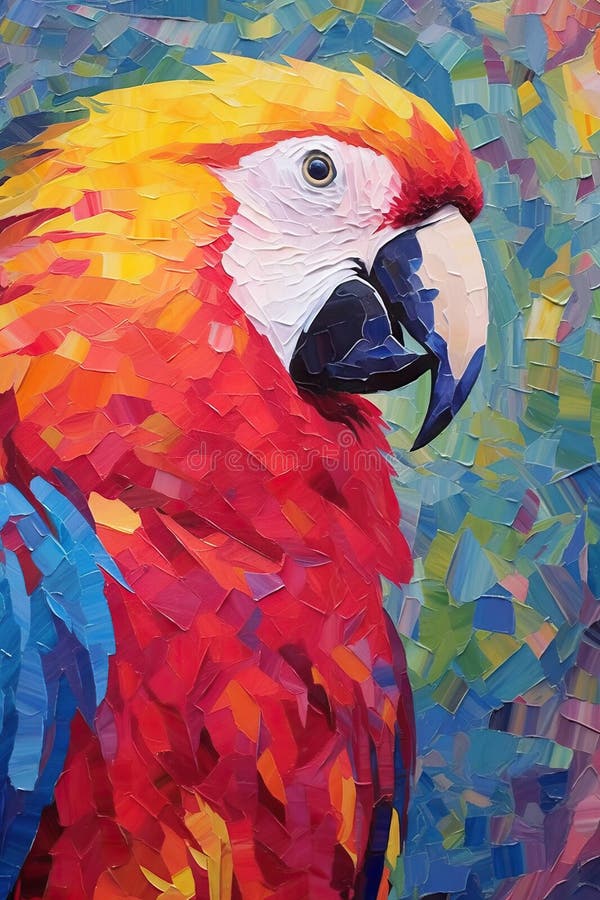 Exotic Plumage and Lively Foliage Texture in Colonial Era. Stock ...