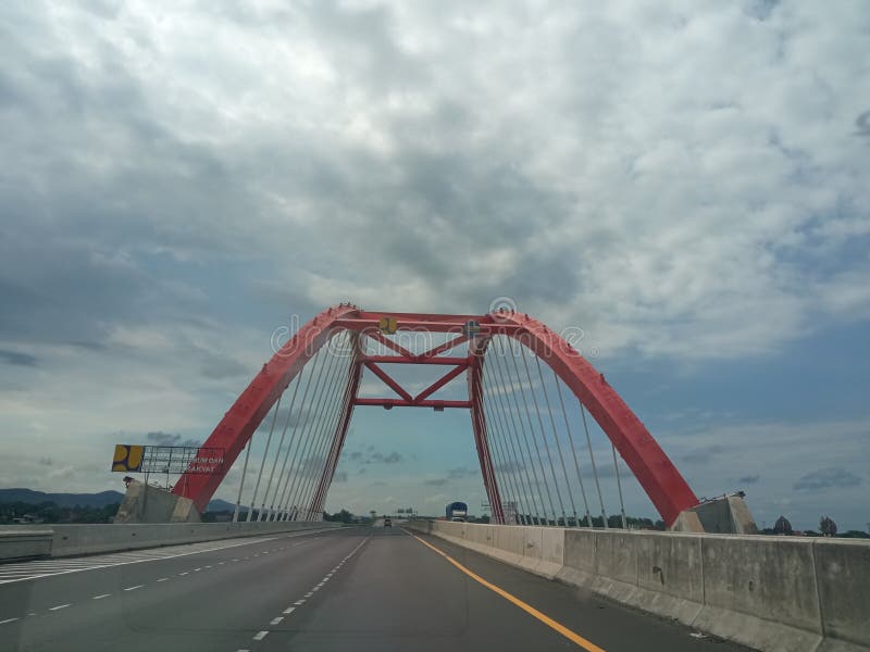 An exotic red bridge stock photo. Image of bridge, highway - 207217826