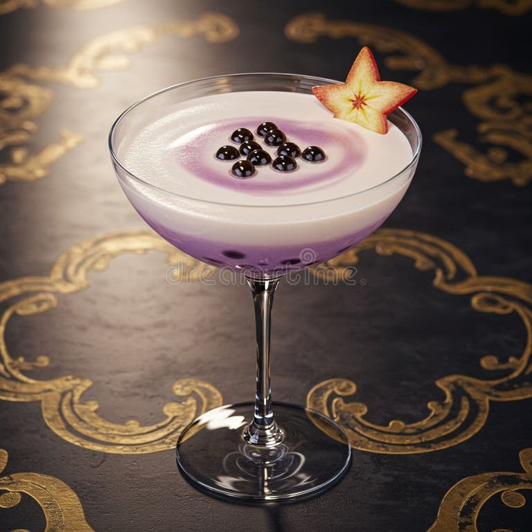 An Exotic and Refined Cocktail with Notes of Taro Stock Photo - Image ...