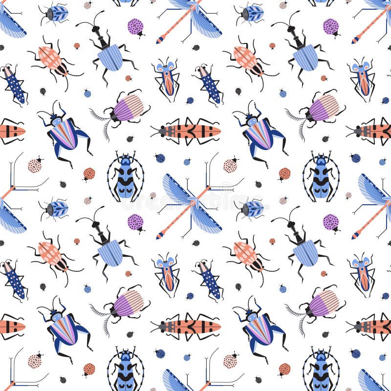 Bugs pattern stock vector. Illustration of silhouettes - 59254957