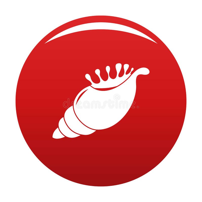 Exotic Shell Icon Vector Red Stock Vector - Illustration of hole ...