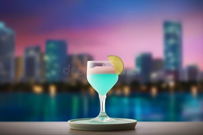 Exotic Summer Drinks, Blur Sandy Beach on Background. Neural Network AI Generated Stock ...