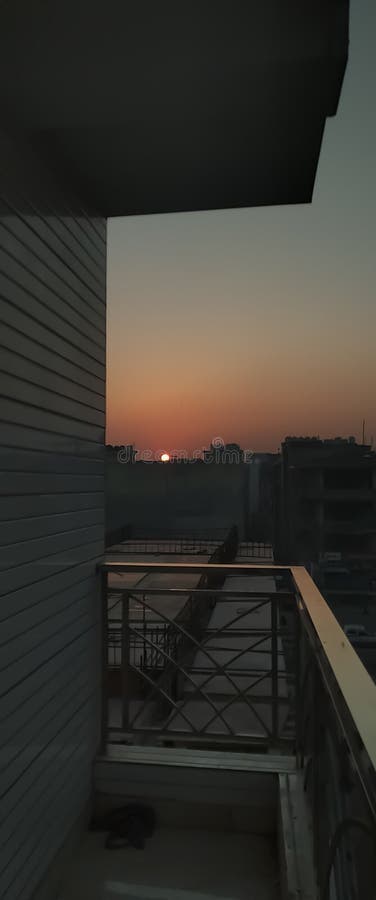 Exotic Sunrise View Behind the Building Clicked from Balcony Stock ...