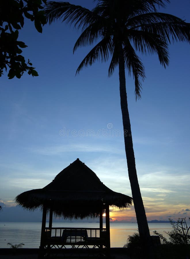 Exotic sunset stock image. Image of remote, bench, vacation - 12903053