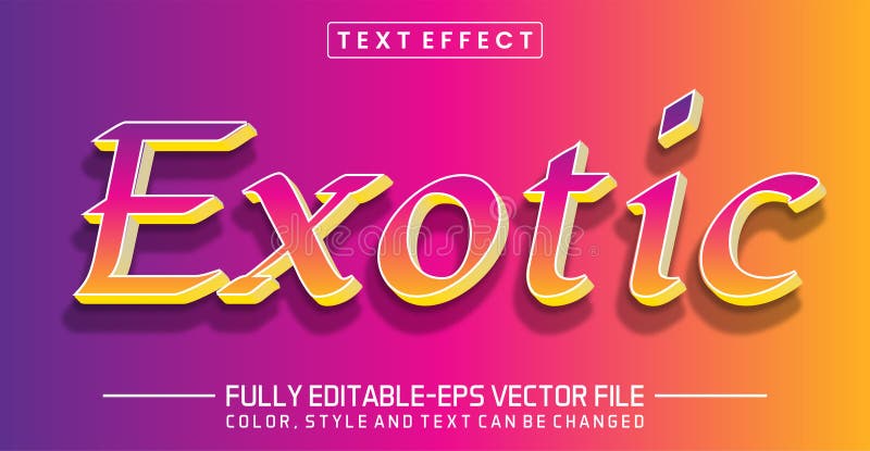Exotic Text Editable Style Effect Stock Vector - Illustration of text, typo: 326066992