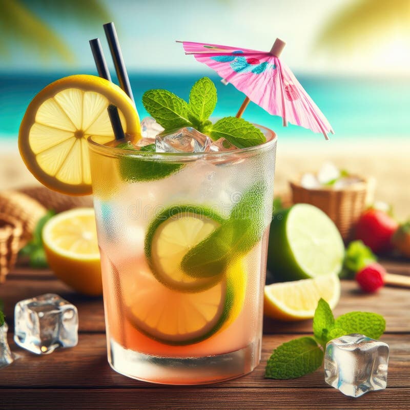 Exotic Tropical Cocktail: Refreshing Paradise in a Glass Delight Stock ...