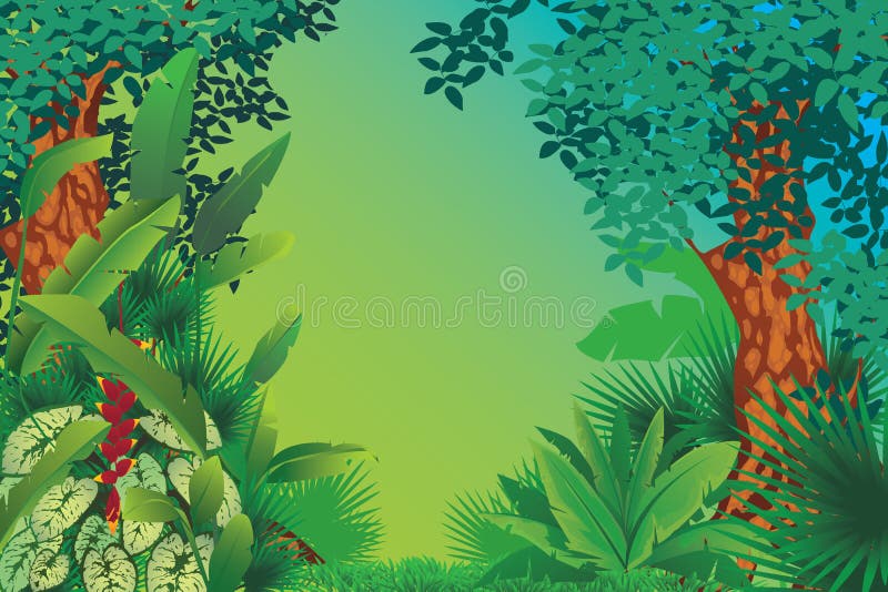 Exotic tropical forest stock vector. Illustration of nature - 32245351