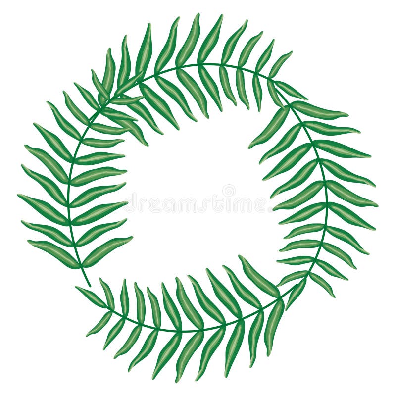 Exotic and Tropical Leafs Plants Circular Frame Stock Vector ...