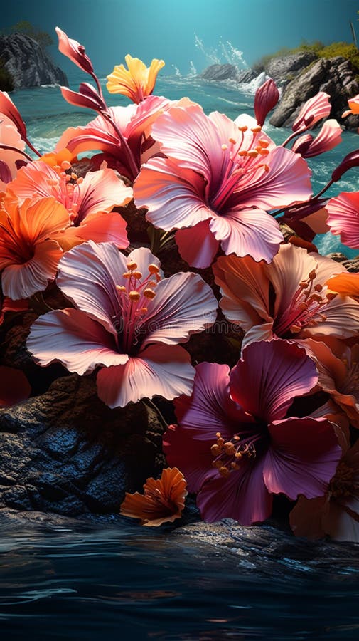 Exotic Tropics Unfold in a Summertime Backdrop, Captivating with Lush ...