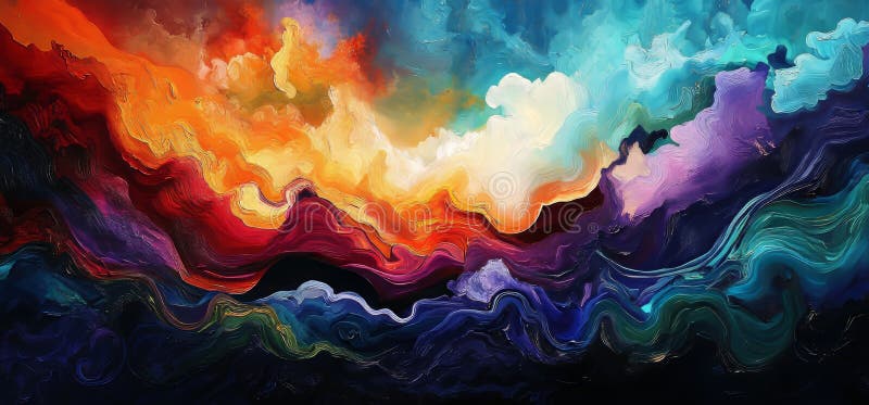 The Exotic Wallpaper, Painted in an Artistic Style, Features Abstract ...