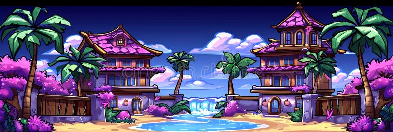 Exotic Waterfalls, Seething and Swift, Forming Multi Colored Rainbows ...