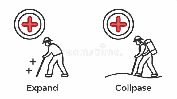 Expand and Collapse Icons Vector, UI Elements, Interface Action Symbols ...