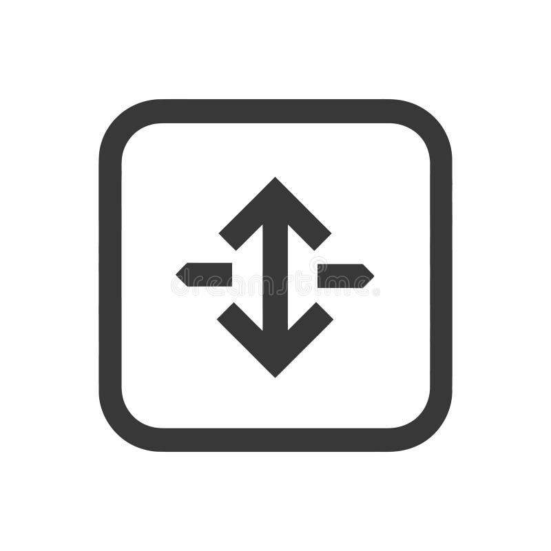 Full Screen Up and Down Arrow Button Icon in Square Frame Stock Vector ...