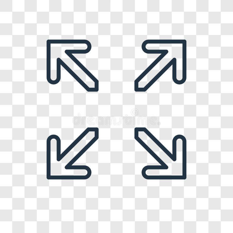 Expand Concept Vector Linear Icon Isolated on Transparent Background ...