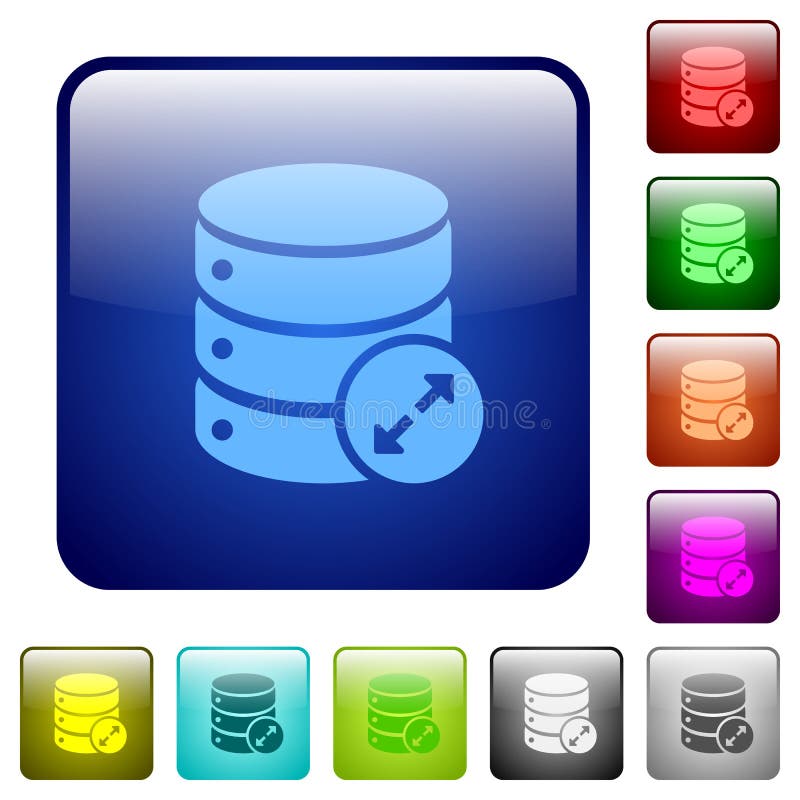 Expand Database Color Square Buttons Stock Vector - Illustration of ...
